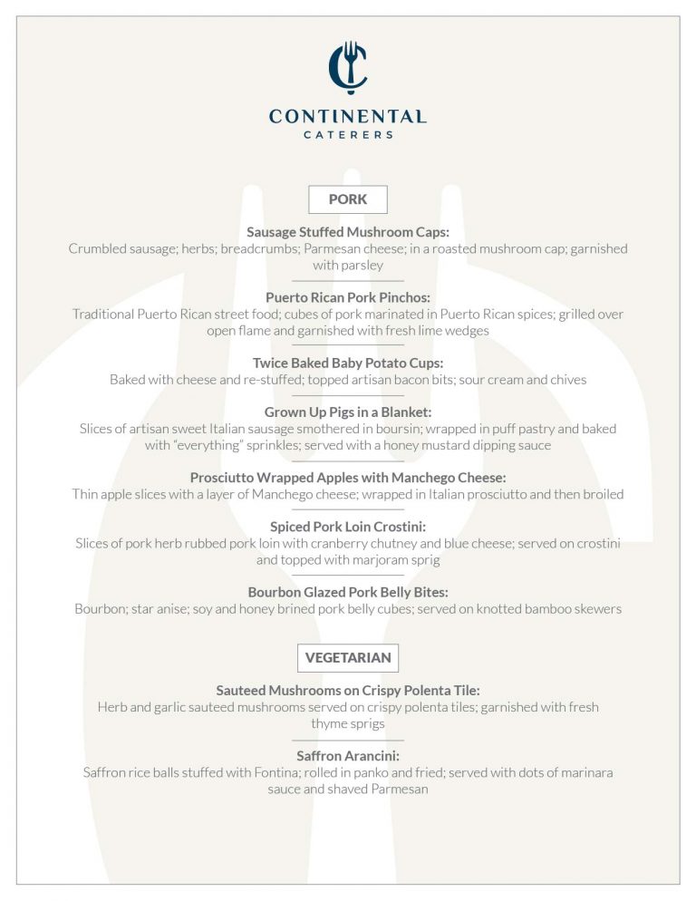 Menus - Continental