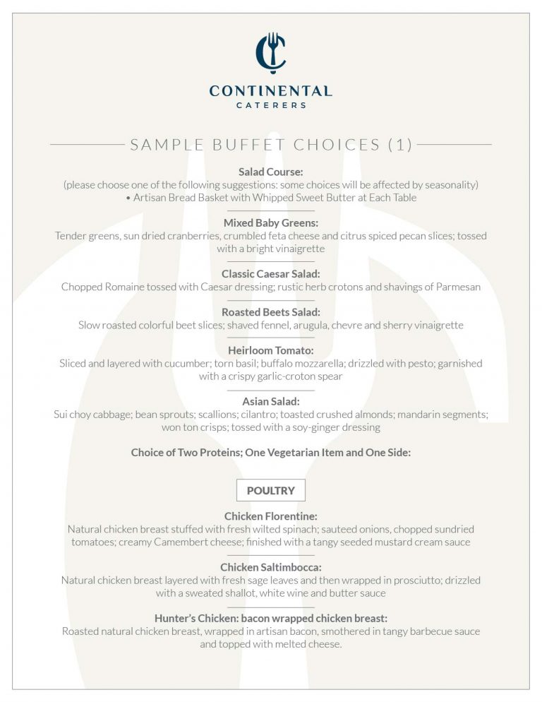 Menus - Continental