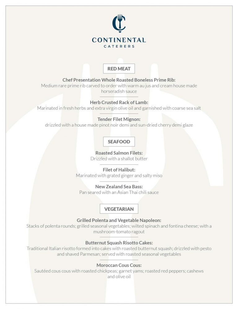 Menus - Continental